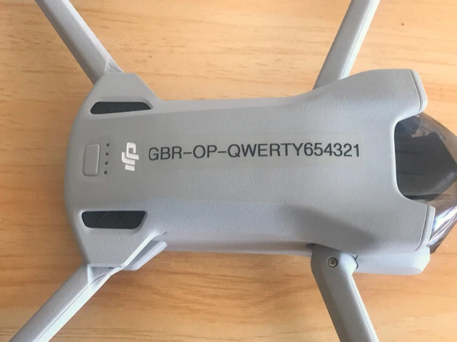 UK DRONE OPERATOR ID labels CAA regulatory stickers for DJI Mavic, Mini ...