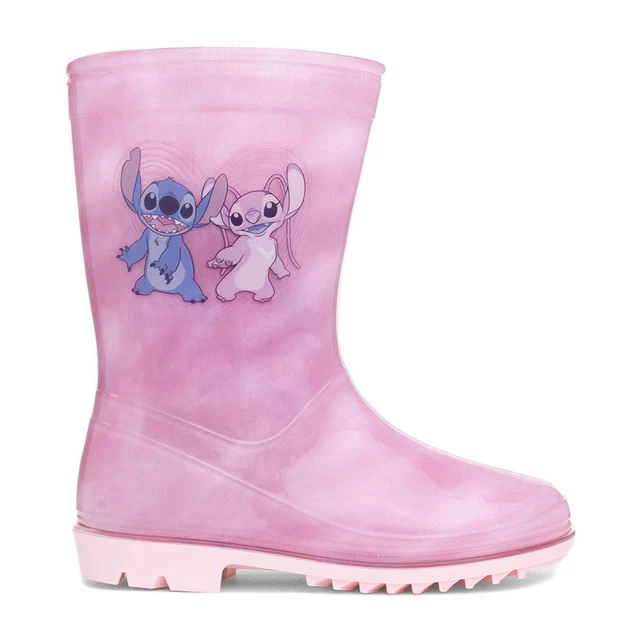LILO & STITCH Girls Wellies Pink Kids Slip On Character Gripped SIZE £ ...