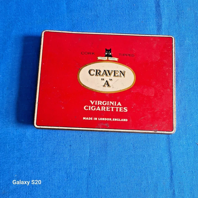 ANCIENNE BOITE EN tole cigarettes Craven A Virginia England Vintage TIN ...