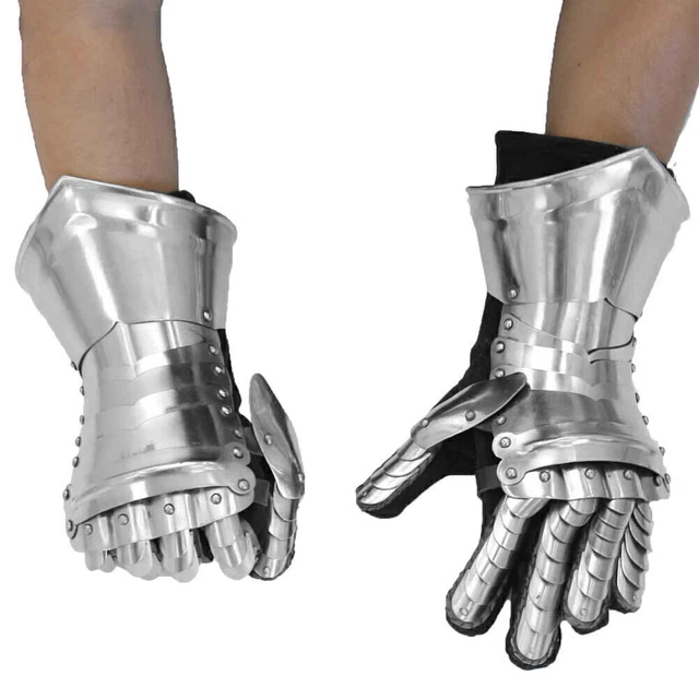 MEDIEVAL KNIGHT GOTHIC Style Functional Armor Gauntlet Metal Gloves Set ...