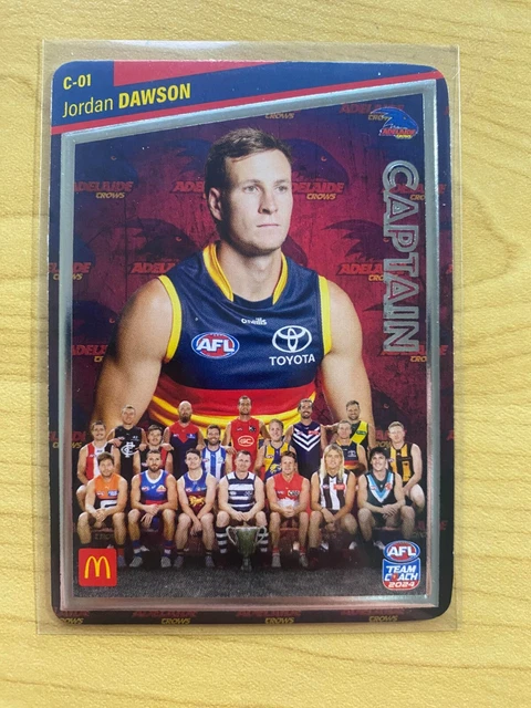 AFL TEAMCOACH 2024 Jordan Dawson Macca's Captain Card C-01 $1.50 ...