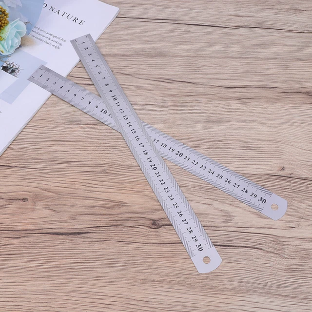 10 PZ RIGHELLO dritto disegno righelli metrici acciaio inossidabile EUR ...