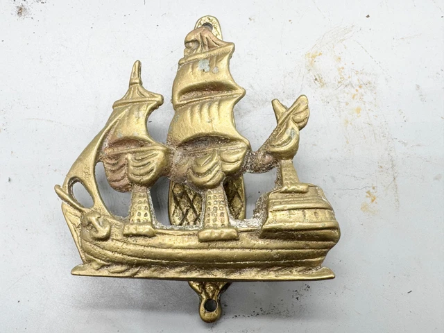 VINTAGE SOLID BRASS Ship Nautical Door Knocker Hardware Fitting £29.99 ...