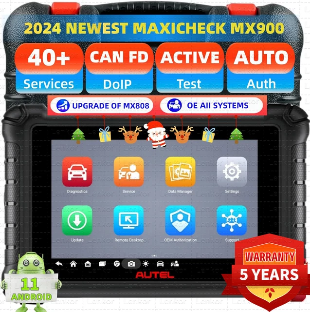 2024 AUTEL MAXICHECK MX900 Full Bidirectional Scanner Tool 40+ Service ...