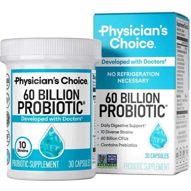 PHYSICIAN'S CHOICE PROBIOTICS 60 Billion CFU - 10 Strains + Organic ...