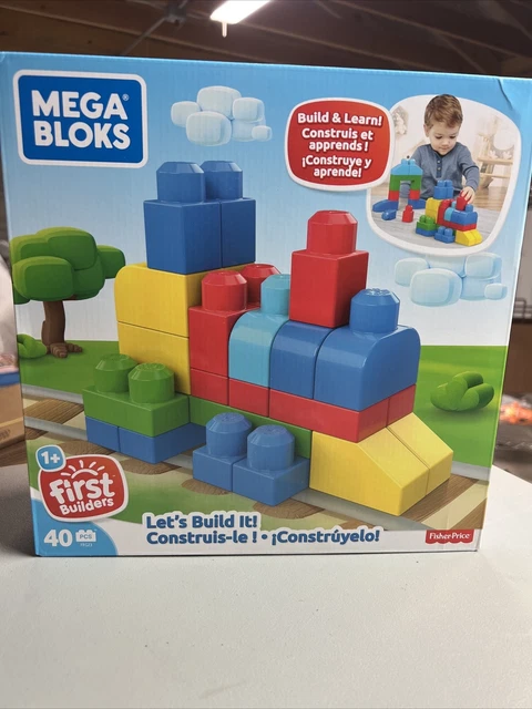 MEGA BLOKS FIRST Builders Lets Build It 40 pcs Building Block Set $14. ...