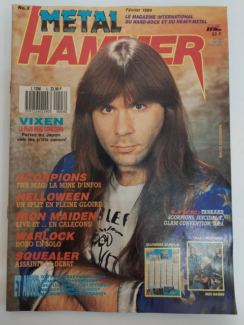 METAL HAMMER MAGAZINE N° 3 Iron Maiden Scorpions Helloween With Posters ...