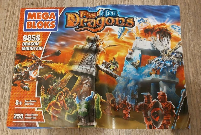 MEGA BLOKS DRAGONS 9858 dragon mountain fire ice instruction building ...