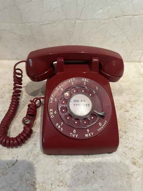 VINTAGE BELL SYSTEMS Western Electric Red Model 500 Rotary Telephone ...