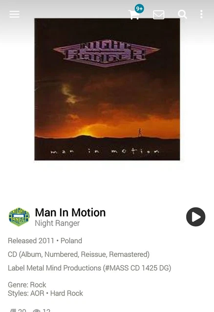 NIGHT RANGER ~ Man In Motion #0698 CD 2011 AOR MelodicRock ****Limited ...