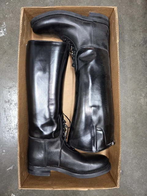 DEHNER BAL-LACED BLACK LEATHER MOTOR PATROL BOOTS - Size 10.5E - #42885 ...
