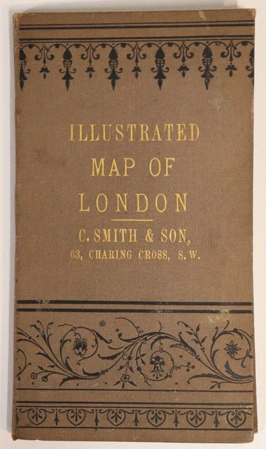 ILLUSTRATED MAP OF London - c1880 - Antique British Map Travel Book ...