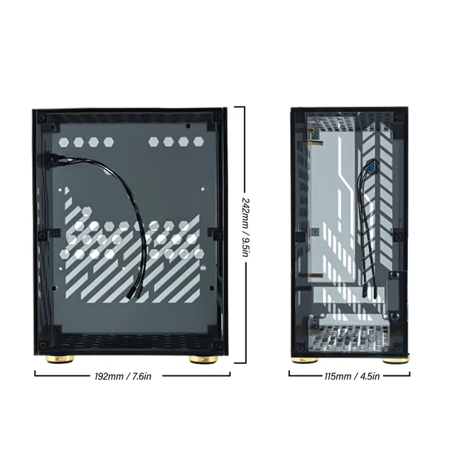 MINI ITX PC Case Micro-ATX Tower With Fully Ventilated Airflow Acrylic ...