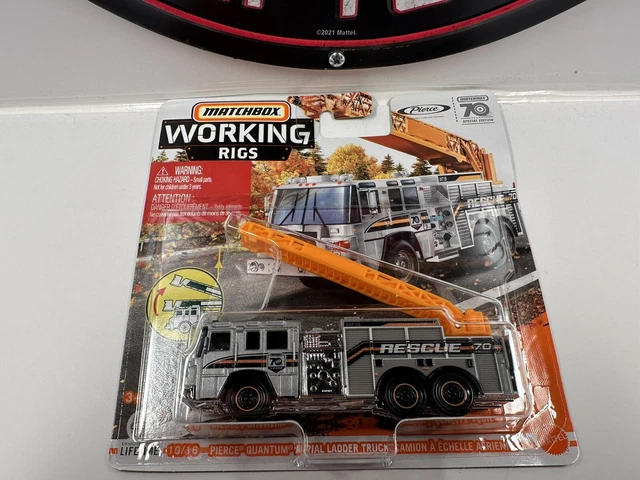 MATCHBOX WORKING RIGS 2023 Pierce Quantum Aerial Ladder Truck 10/16 ...
