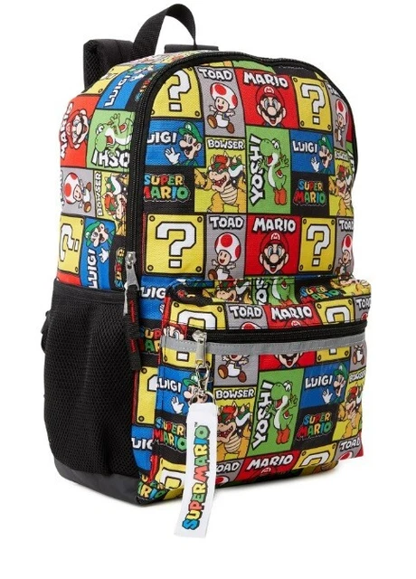 NINTENDO SUPER MARIO Bros. Kids Backpack Character All Over Print (NWT ...