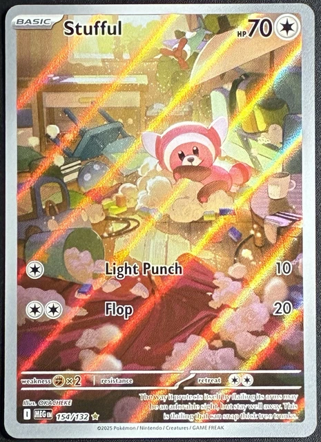 2025 POKEMON TCG Mega Evolution Stufful 154/132 Illustration Rare Holo ...