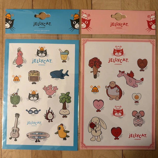 JELLYCAT LONDON OFFICIAL Merchandise Sticker Sheet Valentine’s Day ...