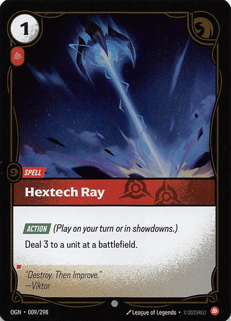 HEXTECH RAY FOIL 009/298 Origins Riftbound League of Legends 005169 £2. ...
