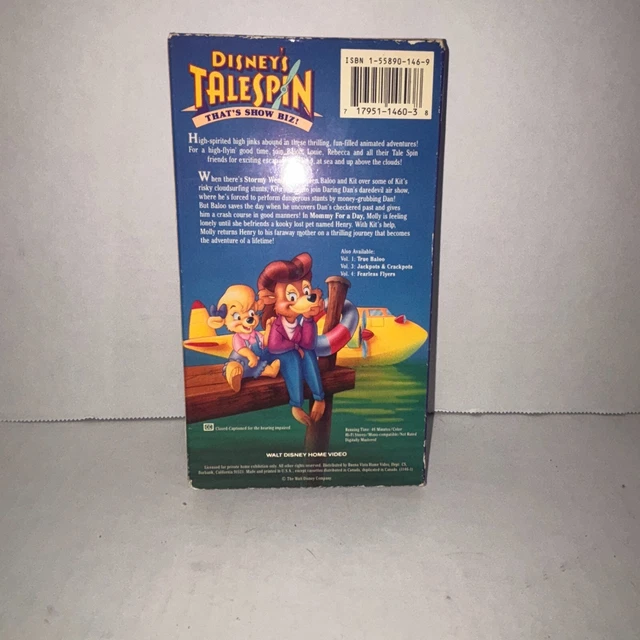 WALT DISNEY TALESPIN Volume 2 THAT'S SHOW BIZ Vhs Video Tape 1991 GUC ...