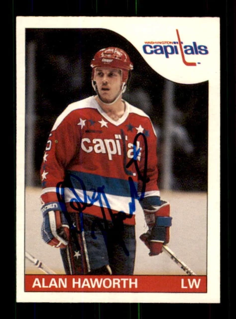 1985-86 O-PEE-CHEE #117 Alan Haworth DÉDICACÉ !!! Capitals 544355 EUR 2 ...