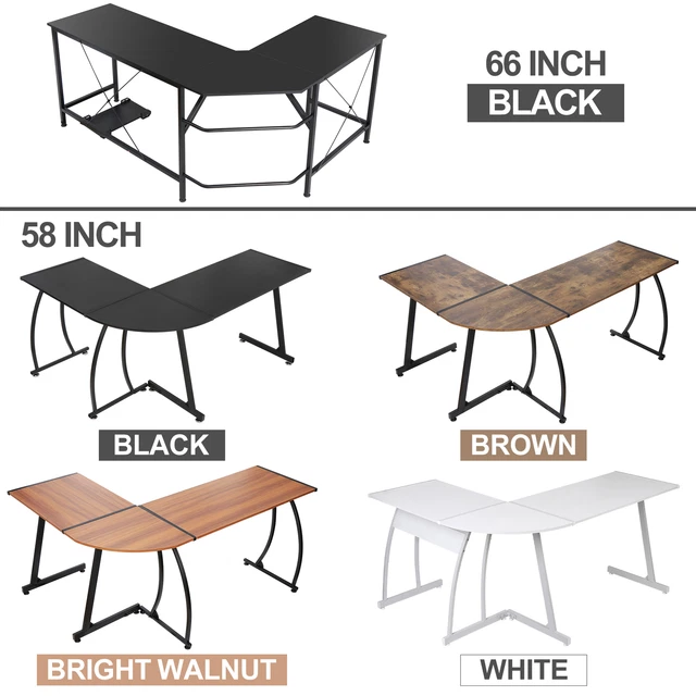 L-SHAPE CORNER DESK Computer Desk Gaming Laptop Table Workstation ...