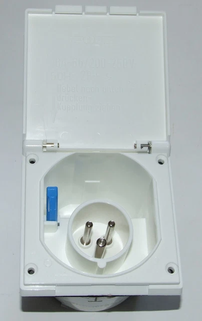 MAINS 230V 16A Flush Inlet Socket White Caravan Camper Motorhome Male ...