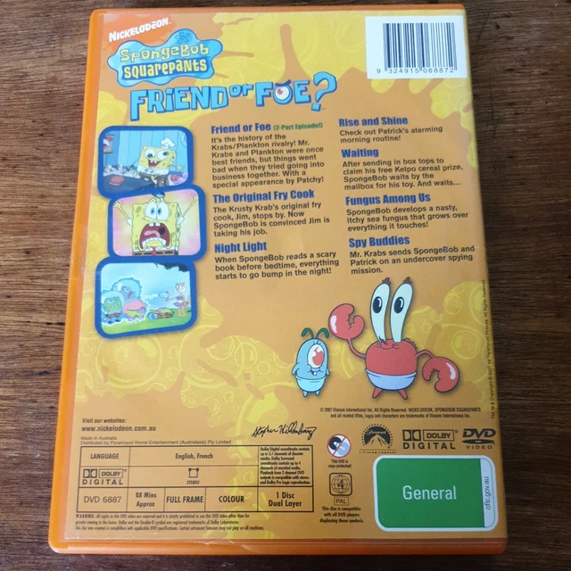 SPONGEBOB SQUAREPANTS FRIEND or Foe DVD R4 Like New! FREE POST Patton ...