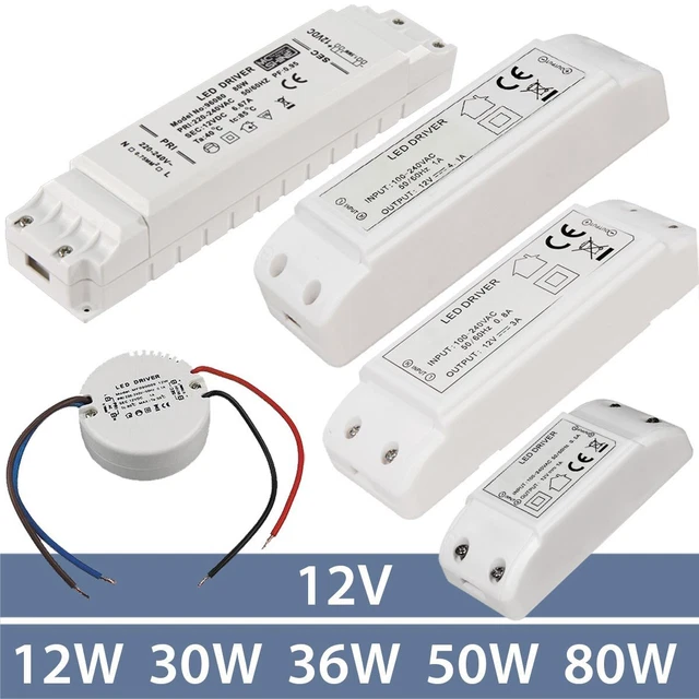 LED 12V TRAFO Transformator Treiber 12 Volt DC Driver 12W 30W 36W 50W ...