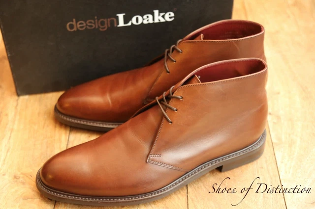 LOAKE DESIGN SPIRIT DK Brown Leather Chukka Boots Shoes Men's UK 9 G US ...