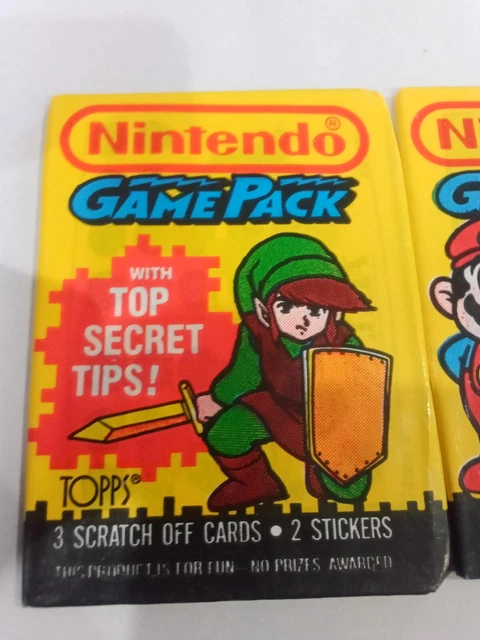 NINTENDO GAME PACK Topps Cards 1989 , 3 Sealed Packs Mario Peach Link £ ...