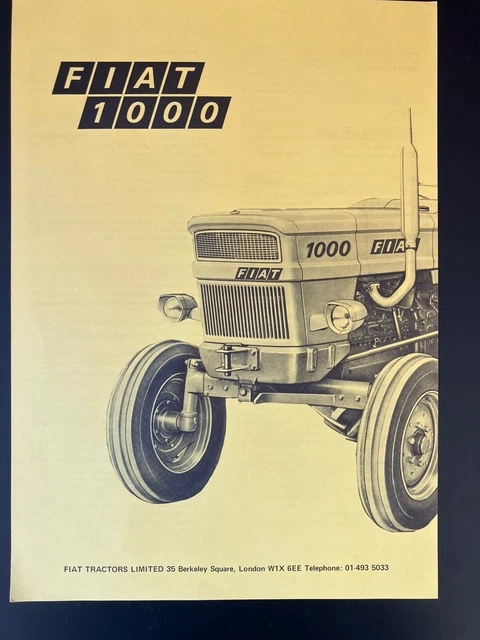 FIAT 1000 TRACTOR Spec Brochure Farm Model Sales Leaflet Italian ...