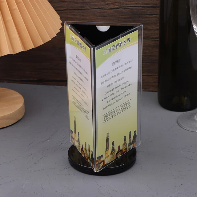 CLEAR ACRYLIC SIGN Holder Tabletop Menu Price Tag Display Stand Display ...