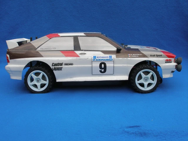 VINTAGE TAMIYA CARSON 58448 AUDI QUATTRO RALLY BODY 1/10th CHASSIS HPI ...