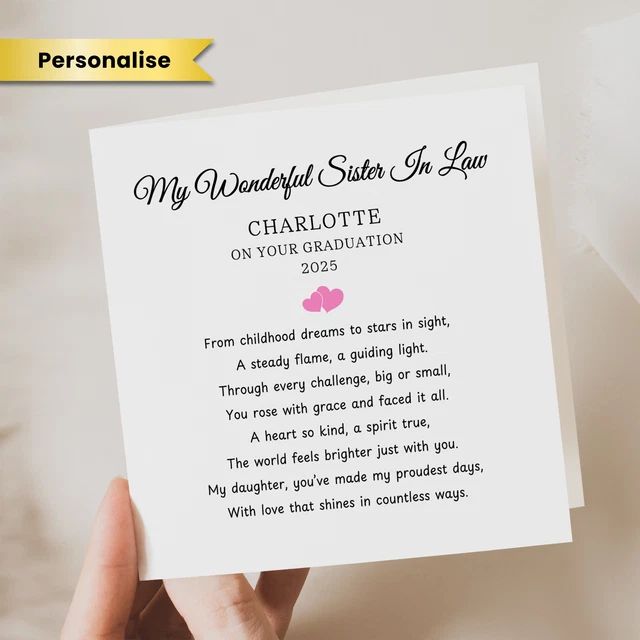PERSONALISED GRADUATION POEM Card Custom 2025 Graduation Card For ...