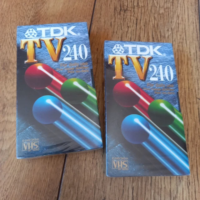 TWO NEW OLD Stock, Tdk Tv 240 Vhs Blank Video Tapes £7.99 - PicClick UK