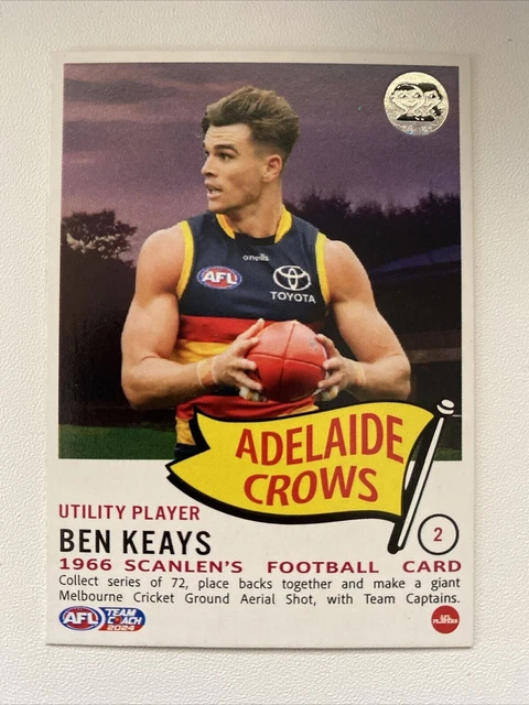 2024 AFL TEAMCOACH Scanlens Retro Card Ben Keays Adelaide Crows EUR 92 ...