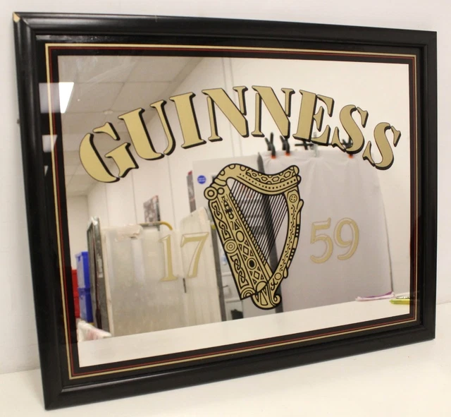 GUINNESS 1759 HARP VINTAGE Collectable Memorabilia Pub Mirror FRAMED ...