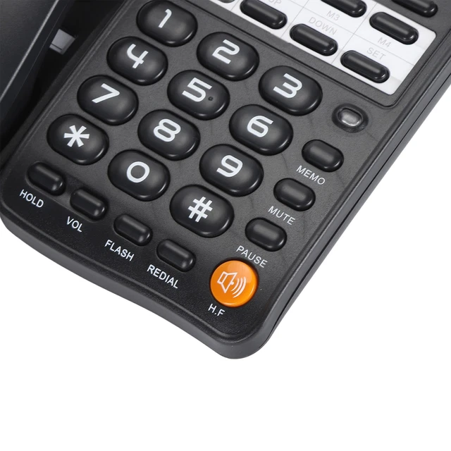 (BLACK)DESKTOP CORDED TELEPHONE Corded Landline Phones With Big Button ...