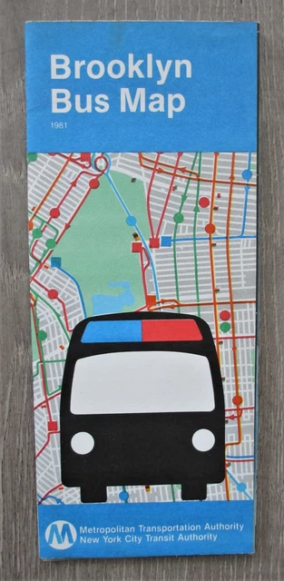 VINTAGE 1981 BROOKLYN Bus Map New York City New Old Stock NOS EUR 10,89 ...