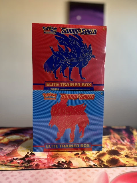 POKEMON SWORD AND Shield Base Elite Trainer Box ETB Zacian Zamazenta ...