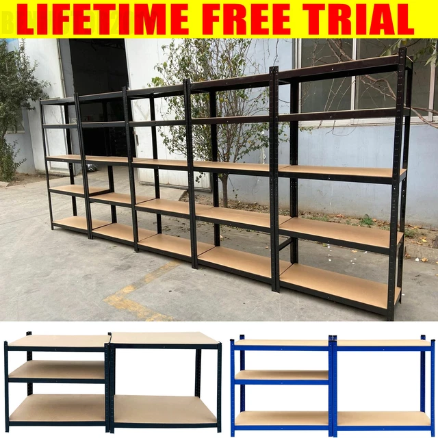 GARAGE RACKING 5 Tier Shelving Boltless Heavy Duty Metal Shelf Shed ...