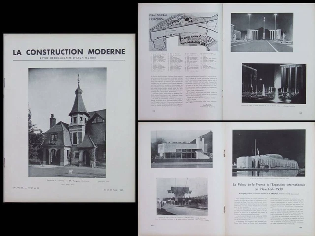 CONSTRUCTION MODERNE 1939 Tourcoing, Exposition Liege, Pierre Patout, R ...