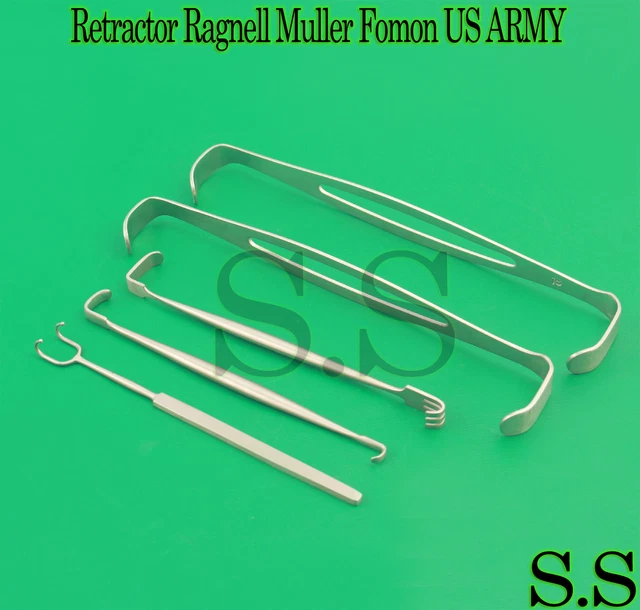 SURGICAL RETRACTOR RAGNELL Muller Fomon US ARMY Instruments Set of 5 £ ...