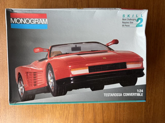 MONOGRAM FERRARI TESTAROSSA Convertible 1/24 Model Kit No Decals ...