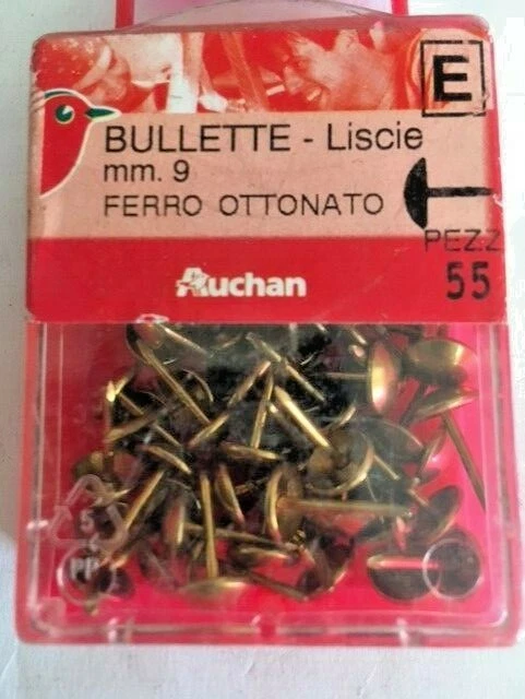 45 BULLETTE LISCE ø mm 11 ferro ottonato tappezziere puntine ...