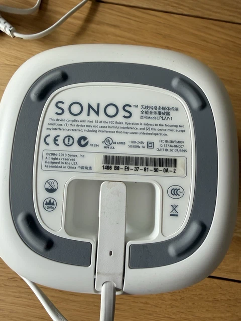SONOS PLAY:1 SMART Wireless Speaker - White £57.90 - PicClick UK