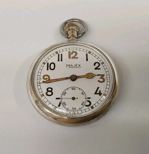 WW2 MILITARY POCKET Watch With Broad Arrow Mark ~ MAJEX ~ Working Order ...