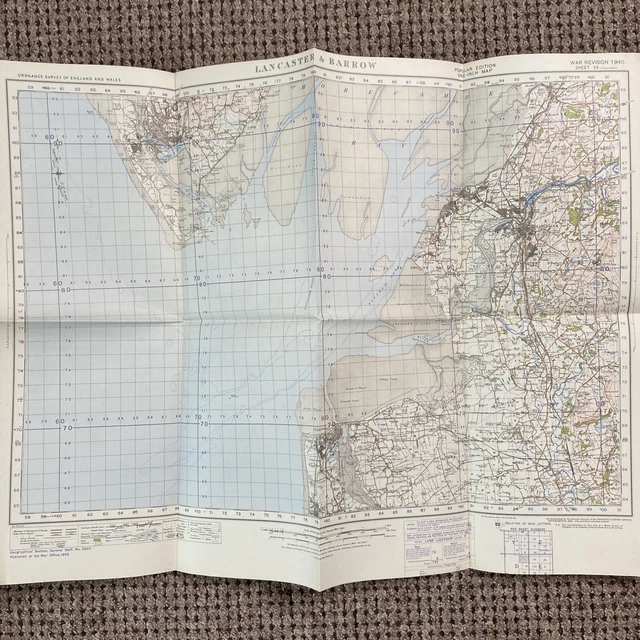 LANCASTER & BARROW Second War Office Revision Sheet 23 - 1940 OS Map ...