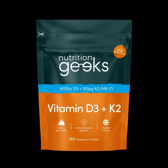 VITAMIN D3 4000 iu & Vitamin K2 MK7 100μg- 1 Year Supply, Vitamin D3 K2 365 Tabs £13.49 ...