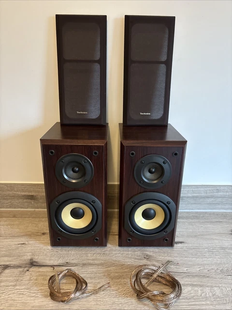 VINTAGE TECHNICS SB-HD350 Bookshelf Speakers Mahogany Brown 60W 6 Ohm w ...